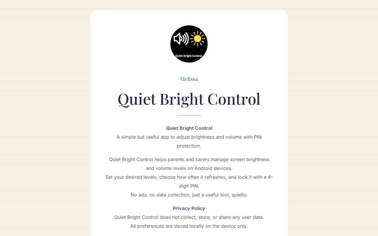 Quiet Bright Control